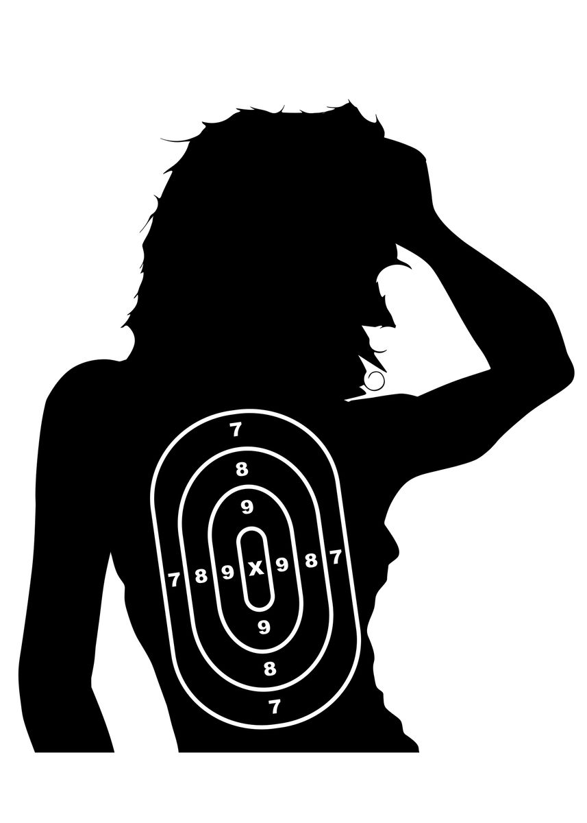 'Female Human Shape Target' Poster, picture, metal print, paint by ...