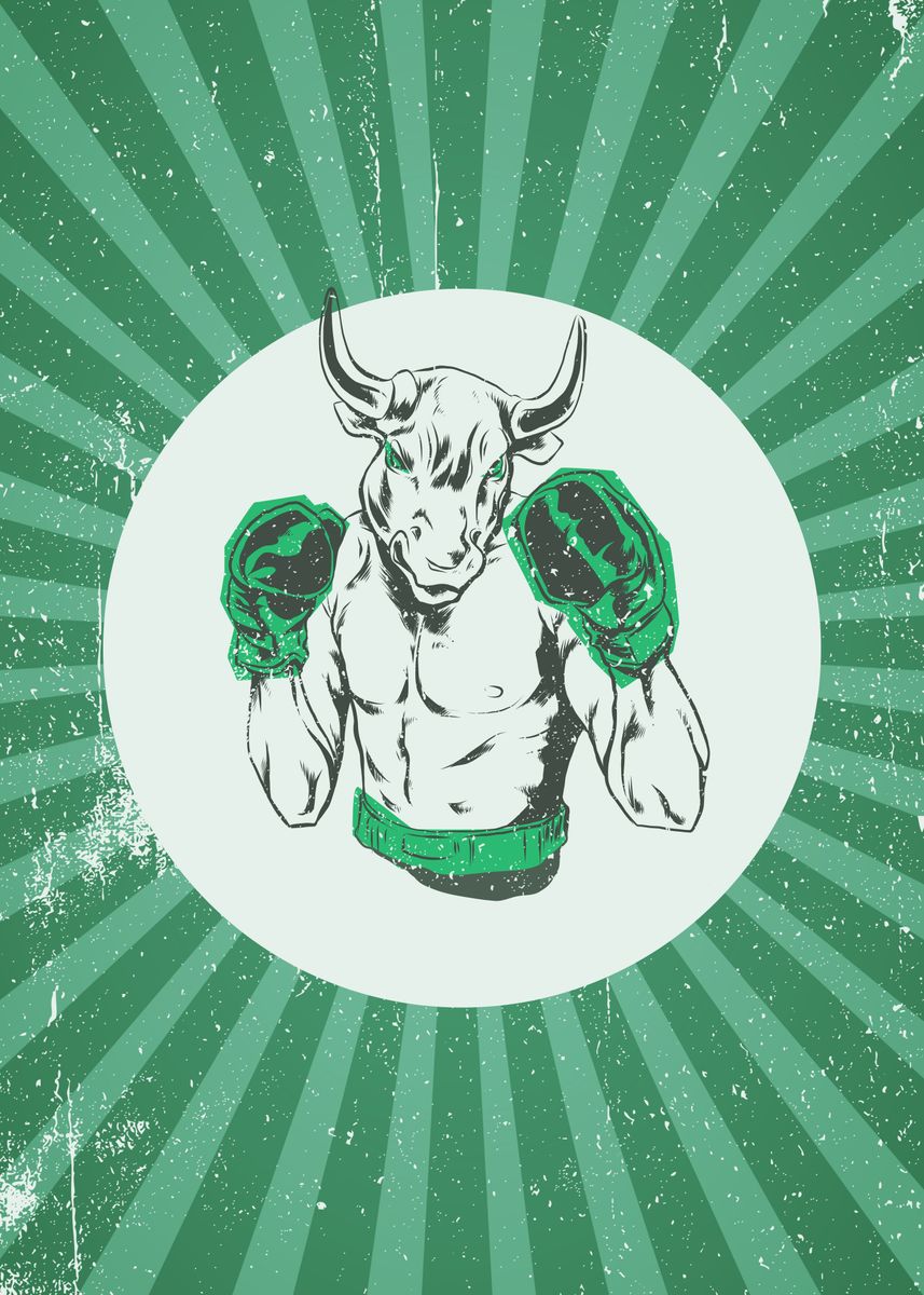 'BOXING BULL' Poster by PosterWorld | Displate
