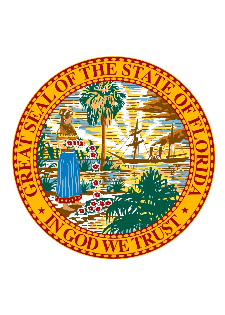 'Florida State Seal' Poster, picture, metal print, paint by HomeStead ...