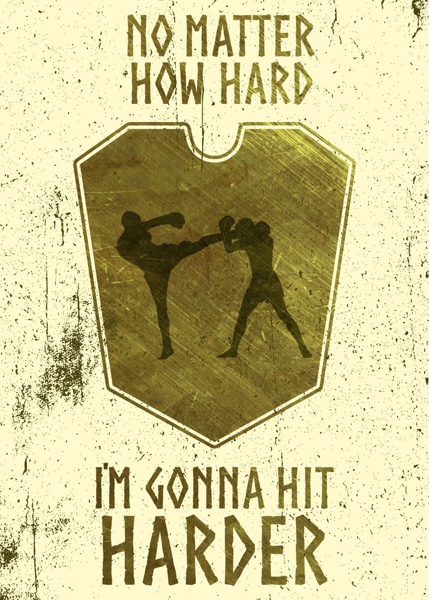 'KICKBOXING FUNNY QUOTE' Poster, picture, metal print, paint by ...