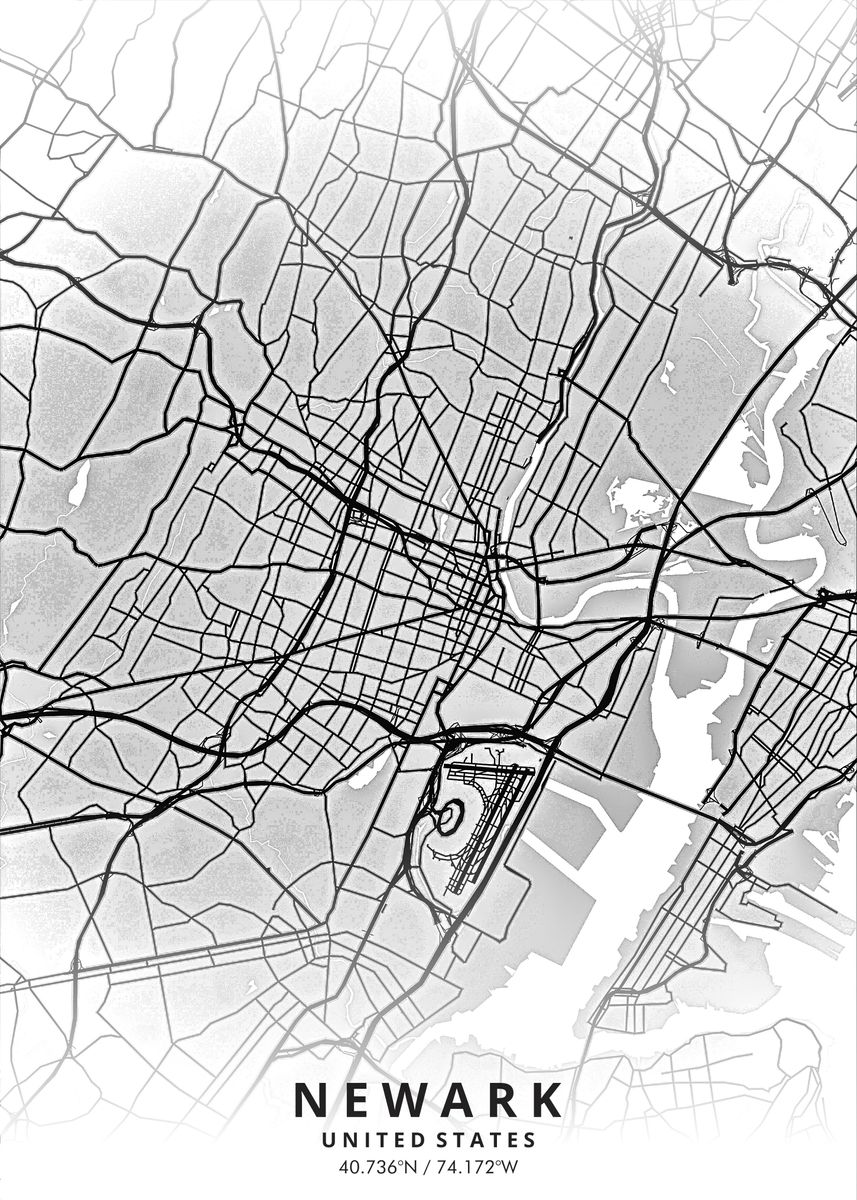 'Newark New Jersey' Poster, picture, metal print, paint by Merah ...