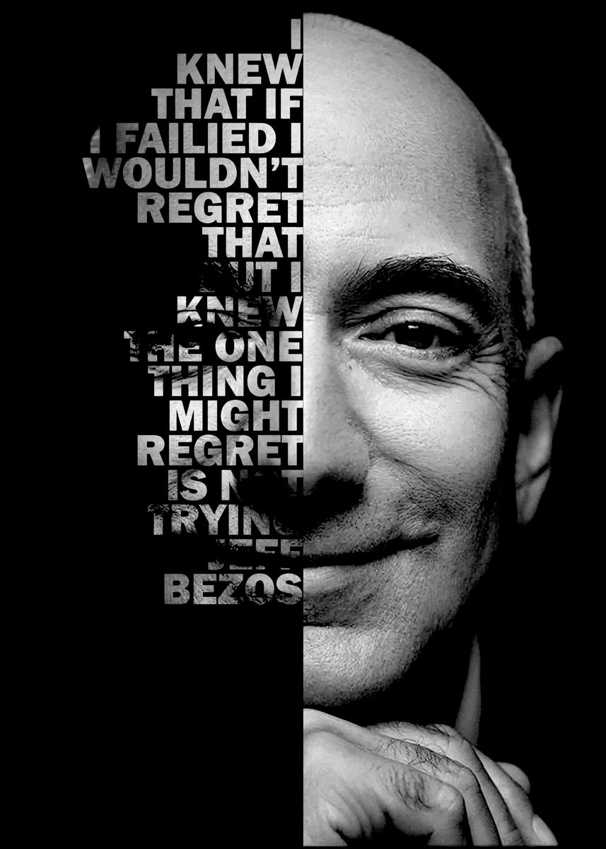 'Jeff Bezos ' Poster, picture, metal print, paint by BnWDesigner | Displate