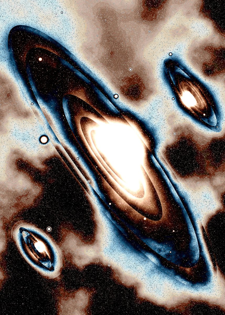 'Galaxies' Poster, picture, metal print, paint by Eli Paris | Displate