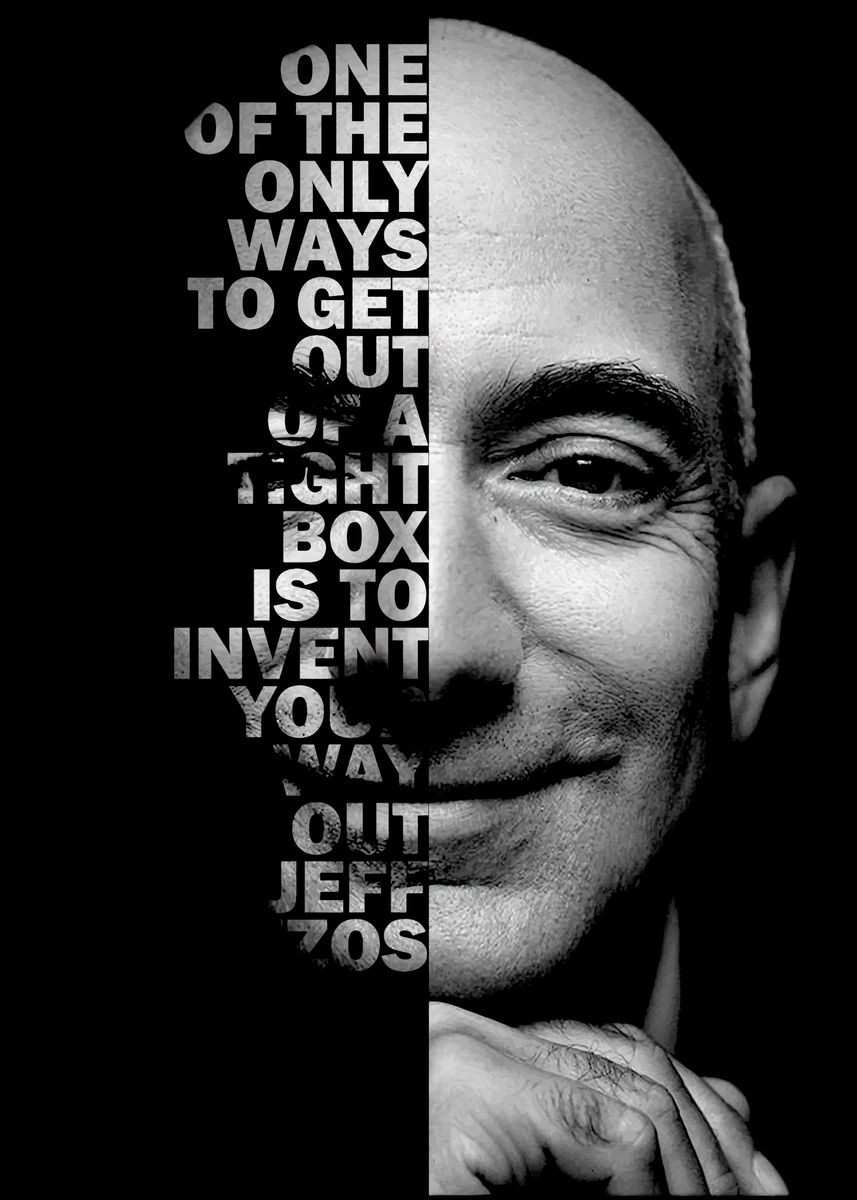 'Jeff Bezos ' Poster, picture, metal print, paint by BnWDesigner | Displate