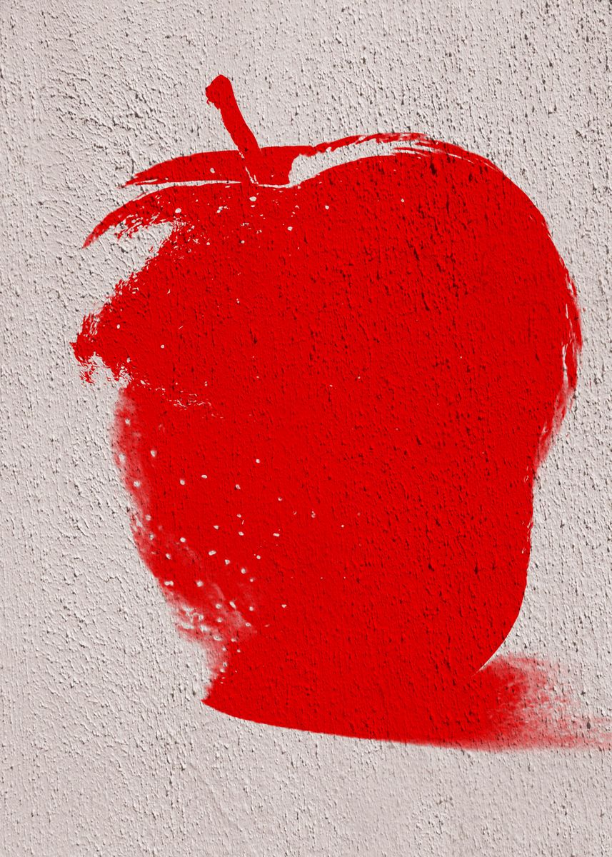 'Red Graffiti Apple 08' Poster, picture, metal print, paint by Dave ...