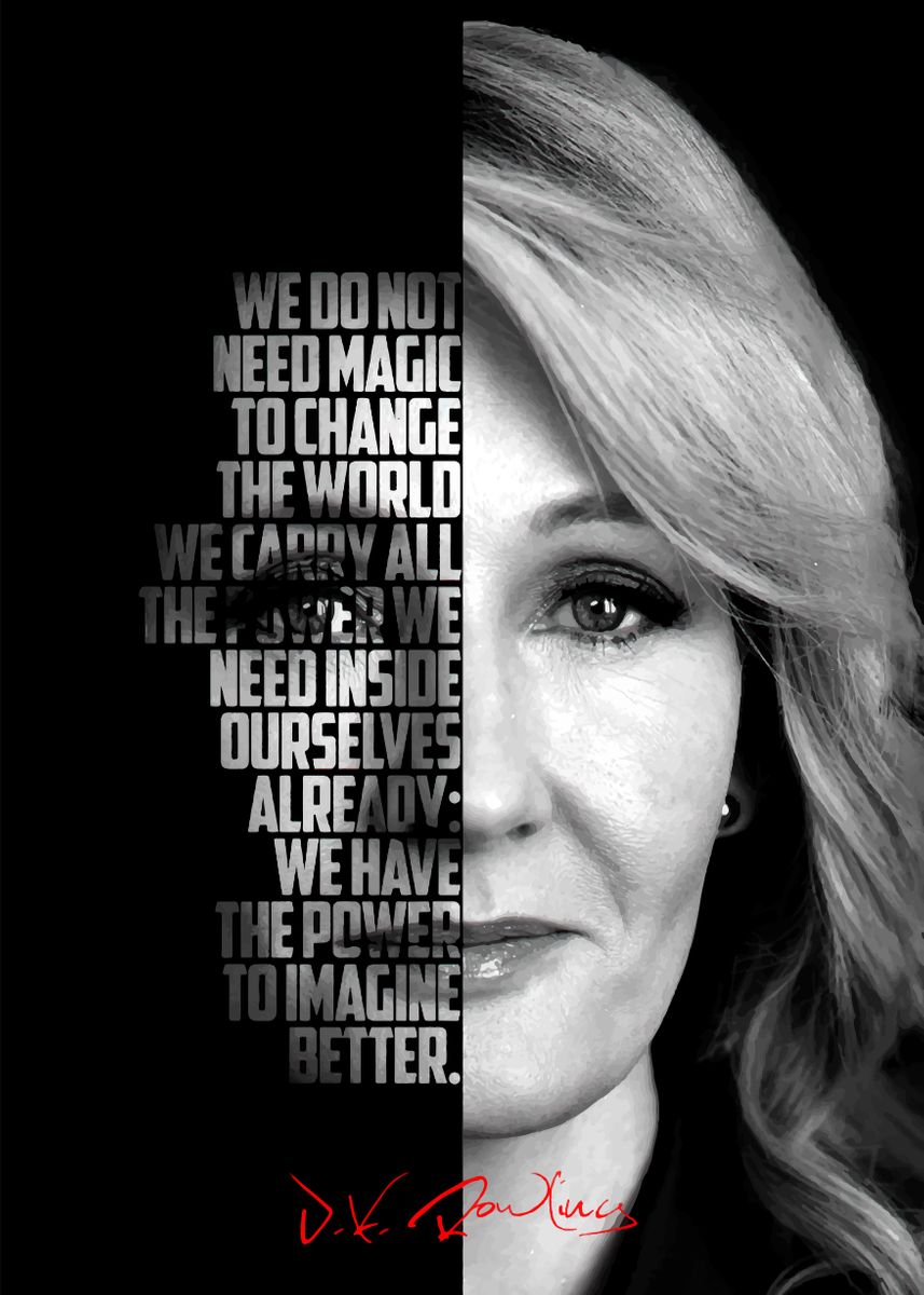 'JK Rowling' Poster, picture, metal print, paint by BnWDesigner | Displate