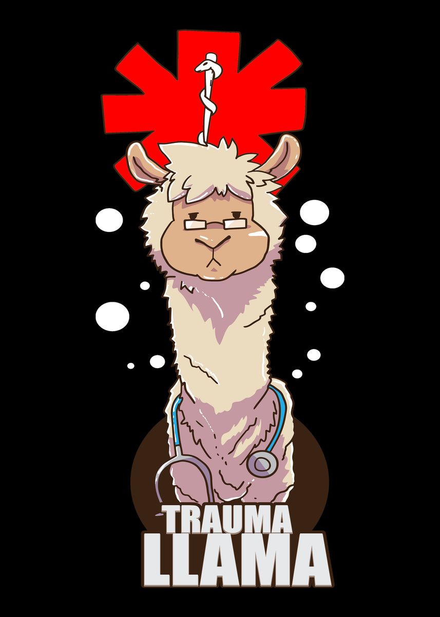 'Trauma LLama' Poster by Teecher Martin | Displate