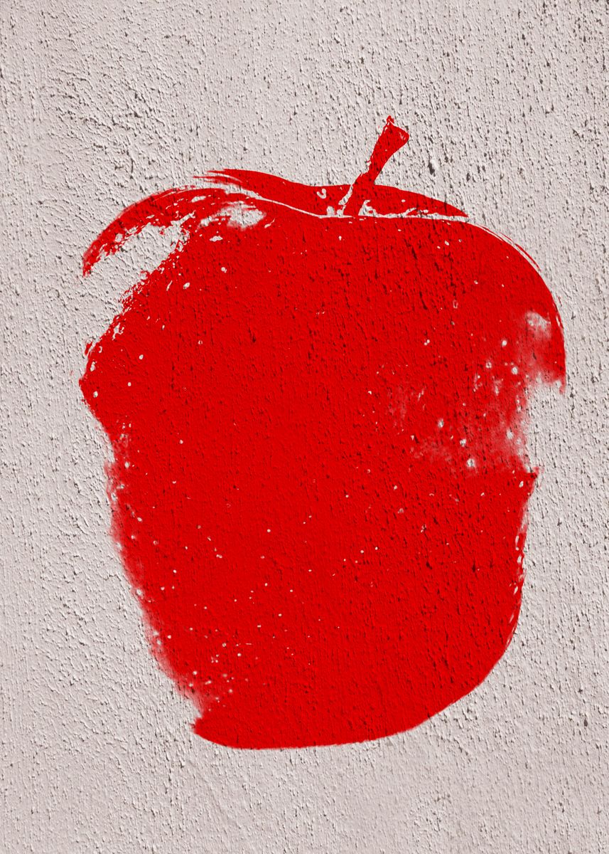 'Red Graffiti Apple 03' Poster by Dave Foster | Displate