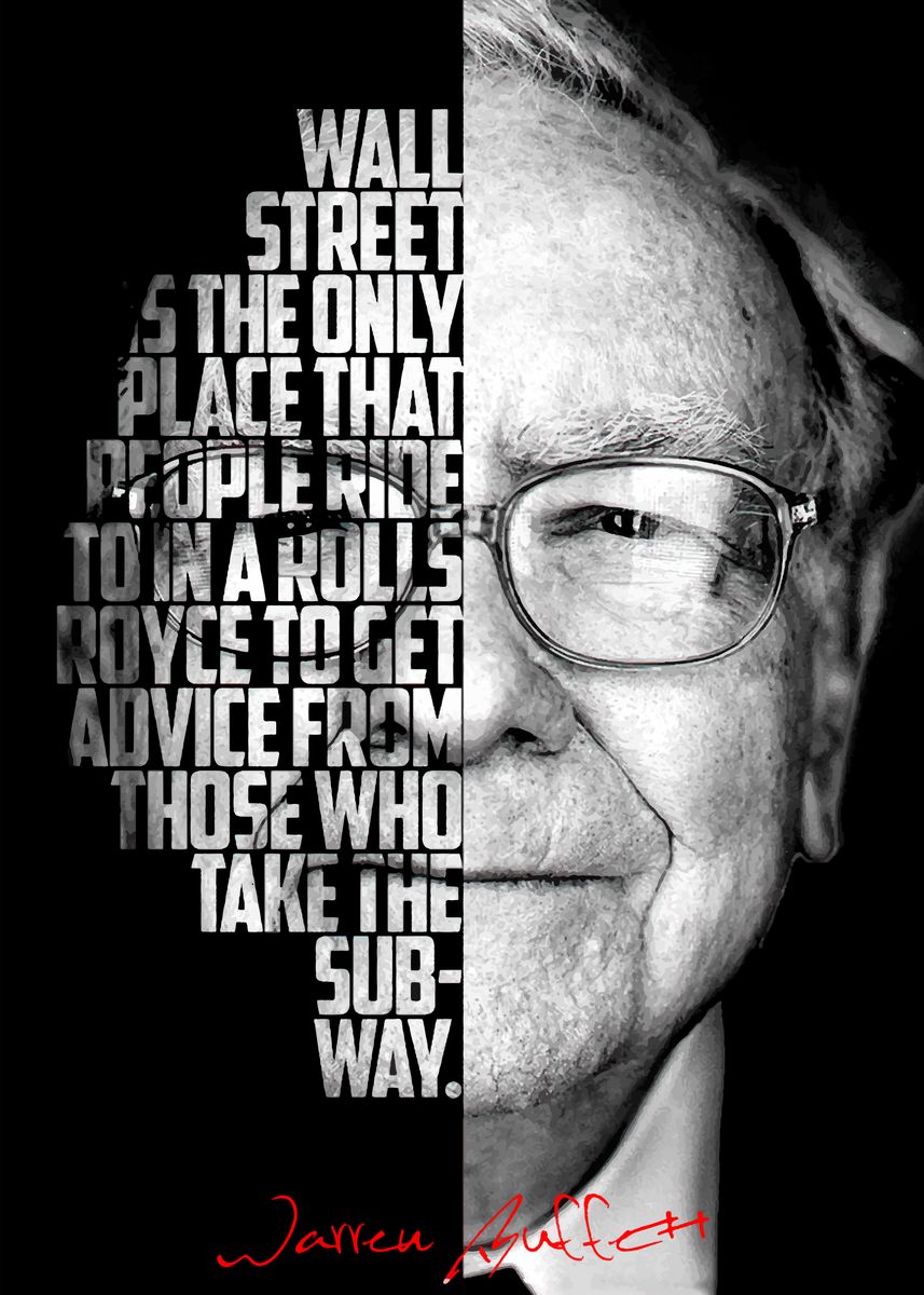 'Warren Buffett' Poster, picture, metal print, paint by BnWDesigner ...