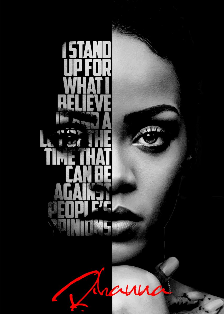 'Rihanna' Poster, picture, metal print, paint by BnWDesigner | Displate
