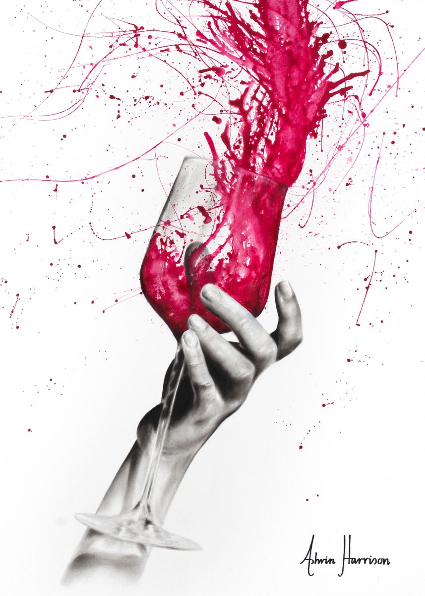 'Wine Night ' Poster, picture, metal print, paint by Ashvin Harrison ...