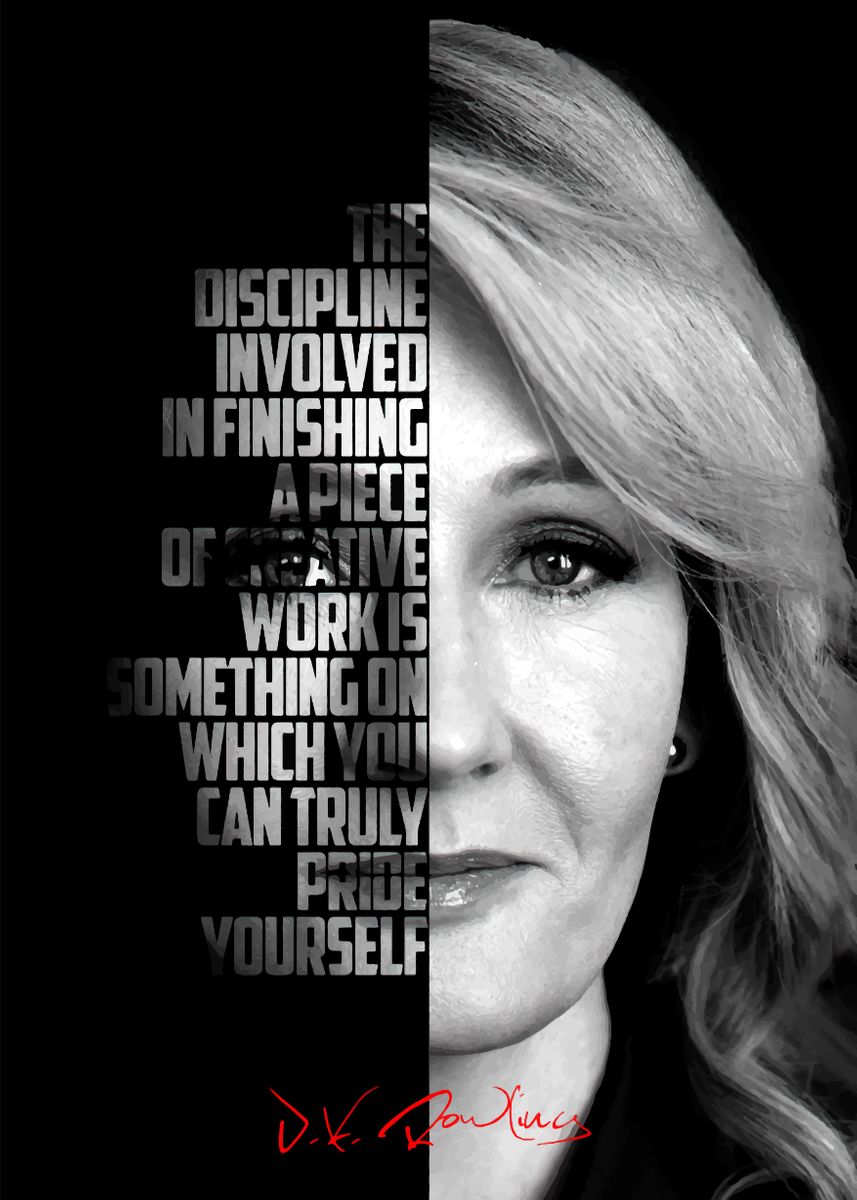 'JK Rowling' Poster, picture, metal print, paint by BnWDesigner | Displate