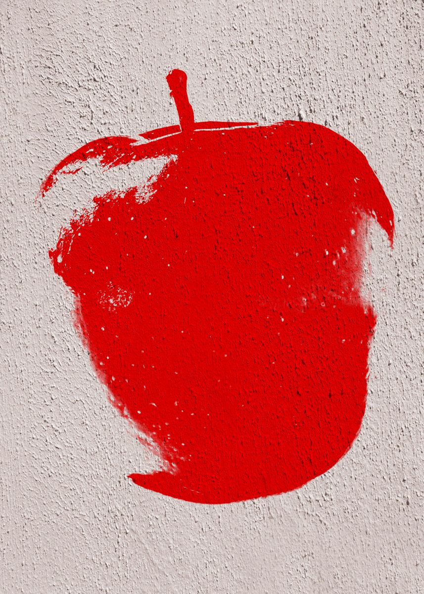 'Red Graffiti Apple 01' Poster, picture, metal print, paint by Dave ...
