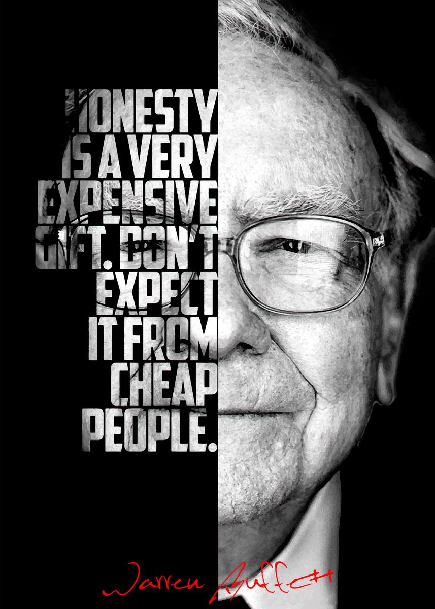 'Warren Buffett' Poster, picture, metal print, paint by BnWDesigner ...