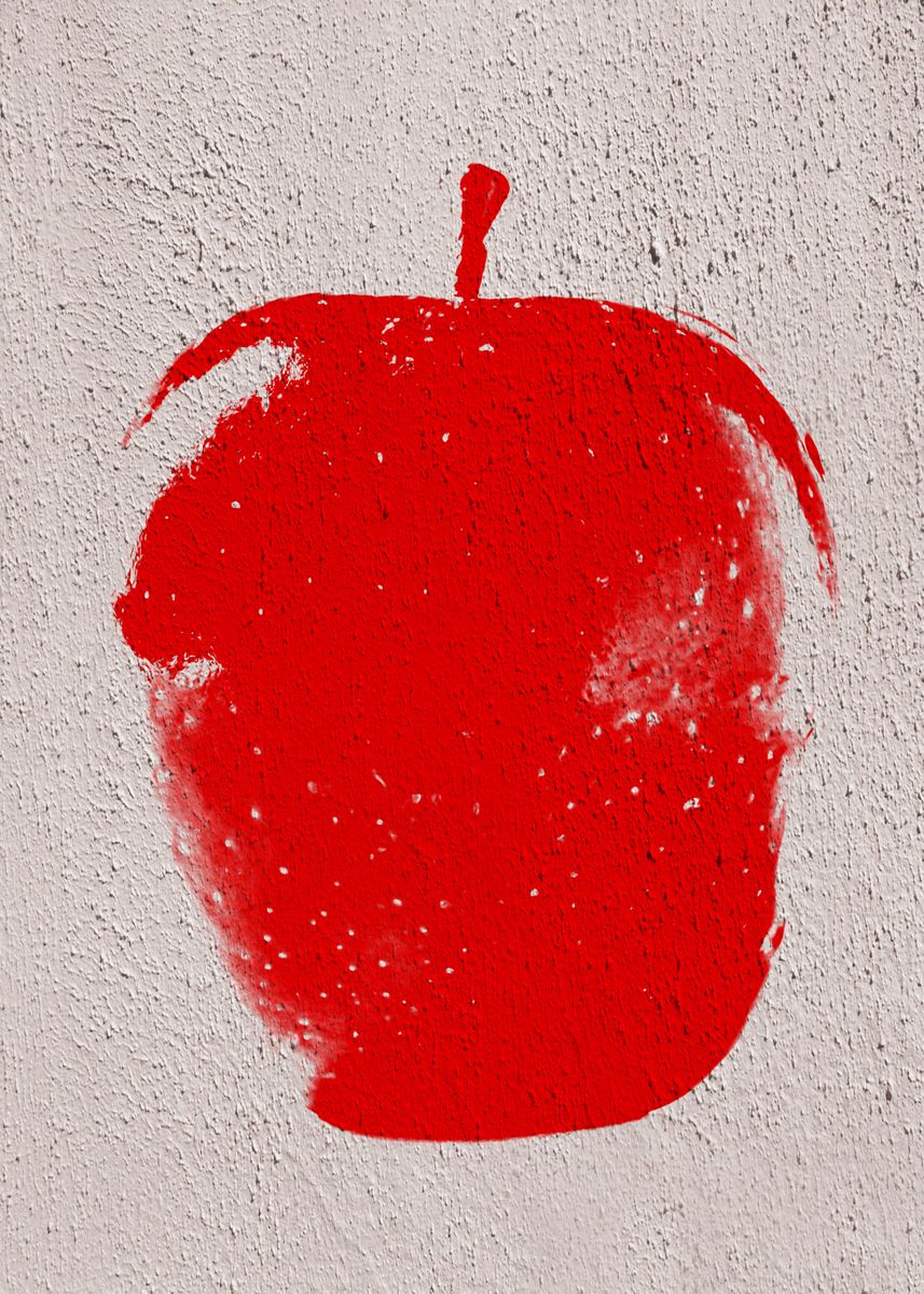 'Red Graffiti Apple 04' Poster by Dave Foster | Displate