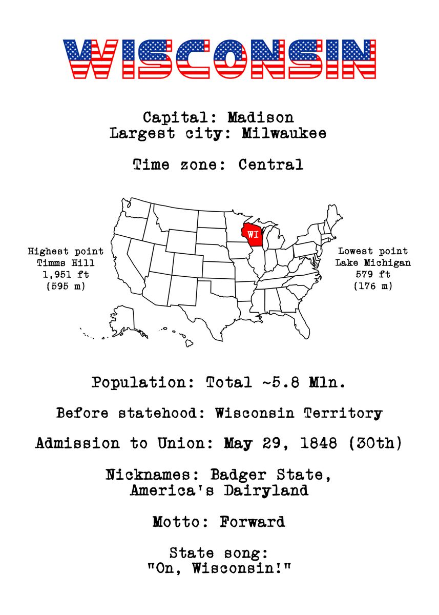 'Wisconsin' Poster by Art Ofphotos | Displate