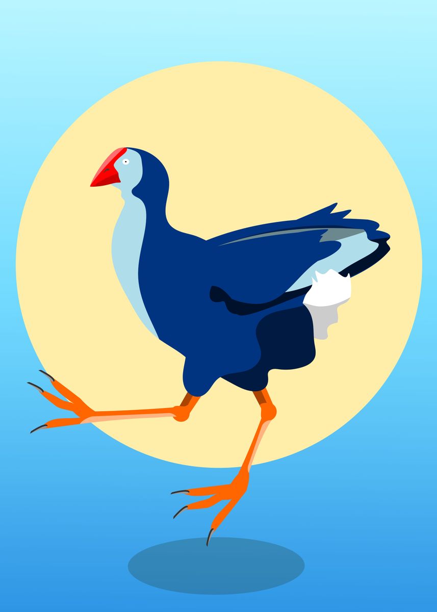 'Pukeko NZ Bird' Poster, picture, metal print, paint by mailbox disco ...