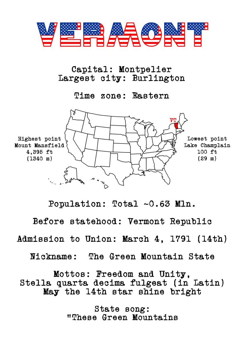 'Vermont' Poster, picture, metal print, paint by Art Ofphotos | Displate