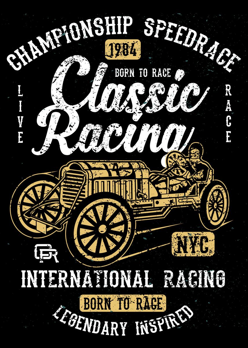 'Classic racing car' Poster by Long Shot | Displate