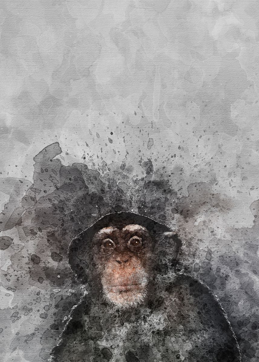 'Ape' Poster, picture, metal print, paint by Olivia Emma | Displate