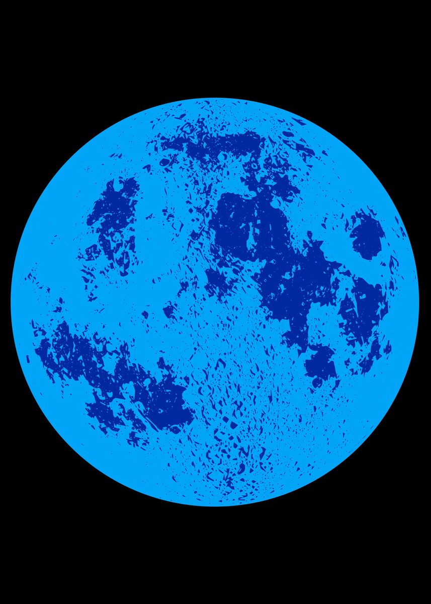 'Blue Moon' Poster, picture, metal print, paint by HomeStead Digital ...
