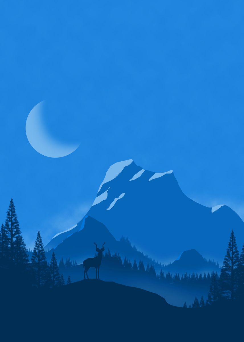 'Blue Moon' Poster, picture, metal print, paint by Jacobus de Klerk ...