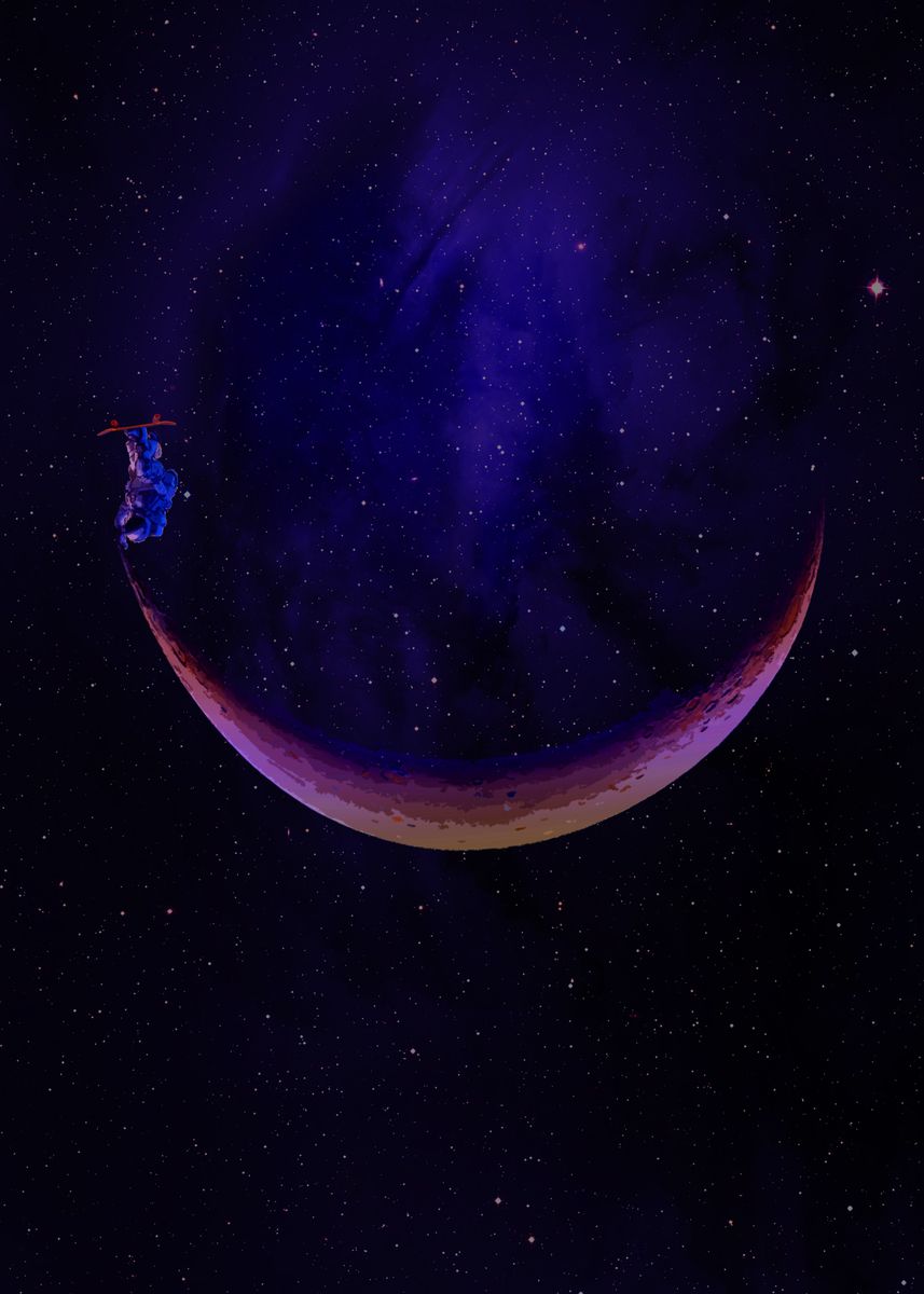 'Moon Pipe' Poster by Free Imagination | Displate