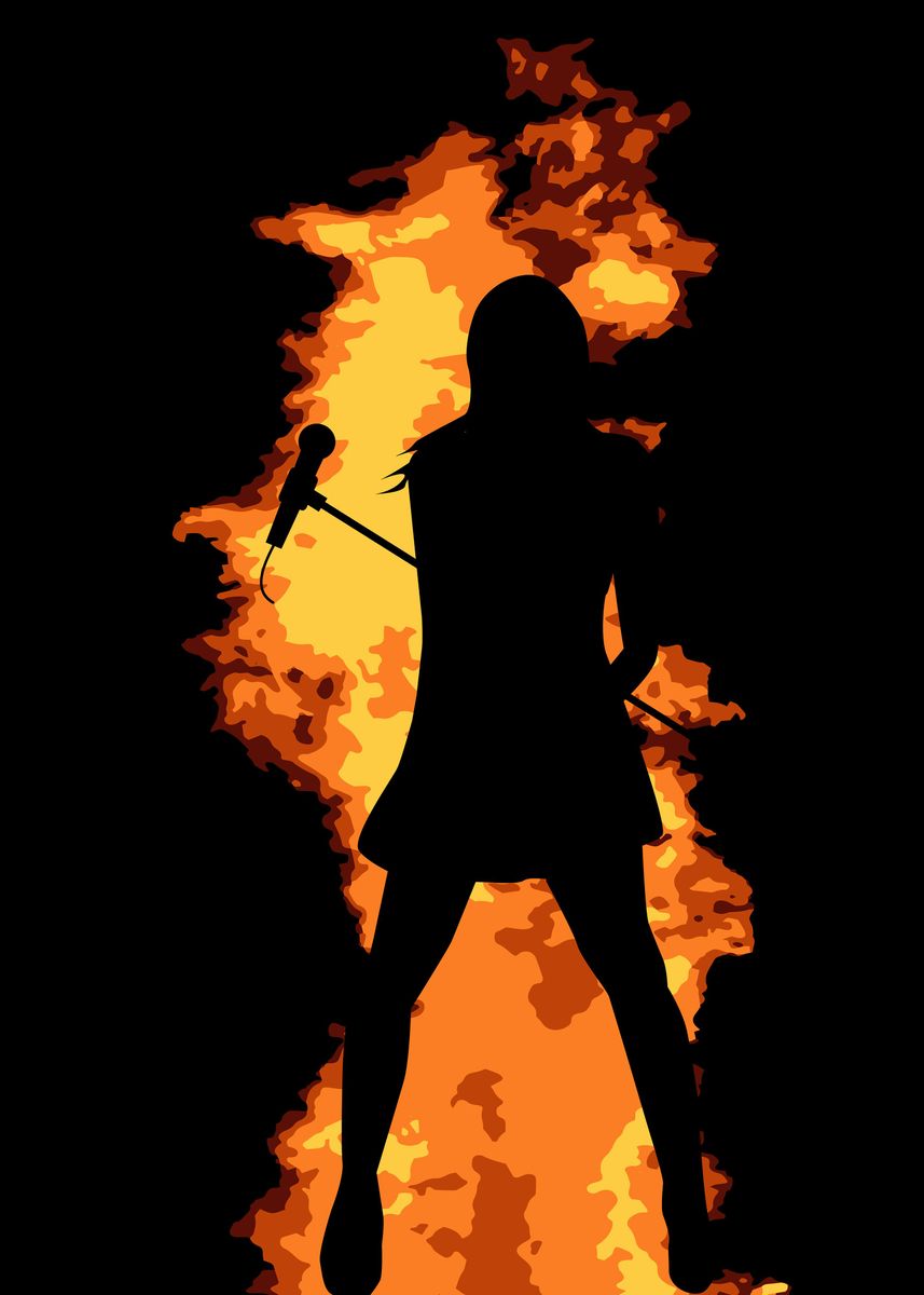 'Flaming Pop Star' Poster, picture, metal print, paint by HomeStead ...