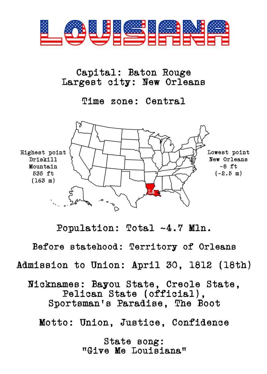 'Louisiana' Poster, picture, metal print, paint by Art Ofphotos | Displate