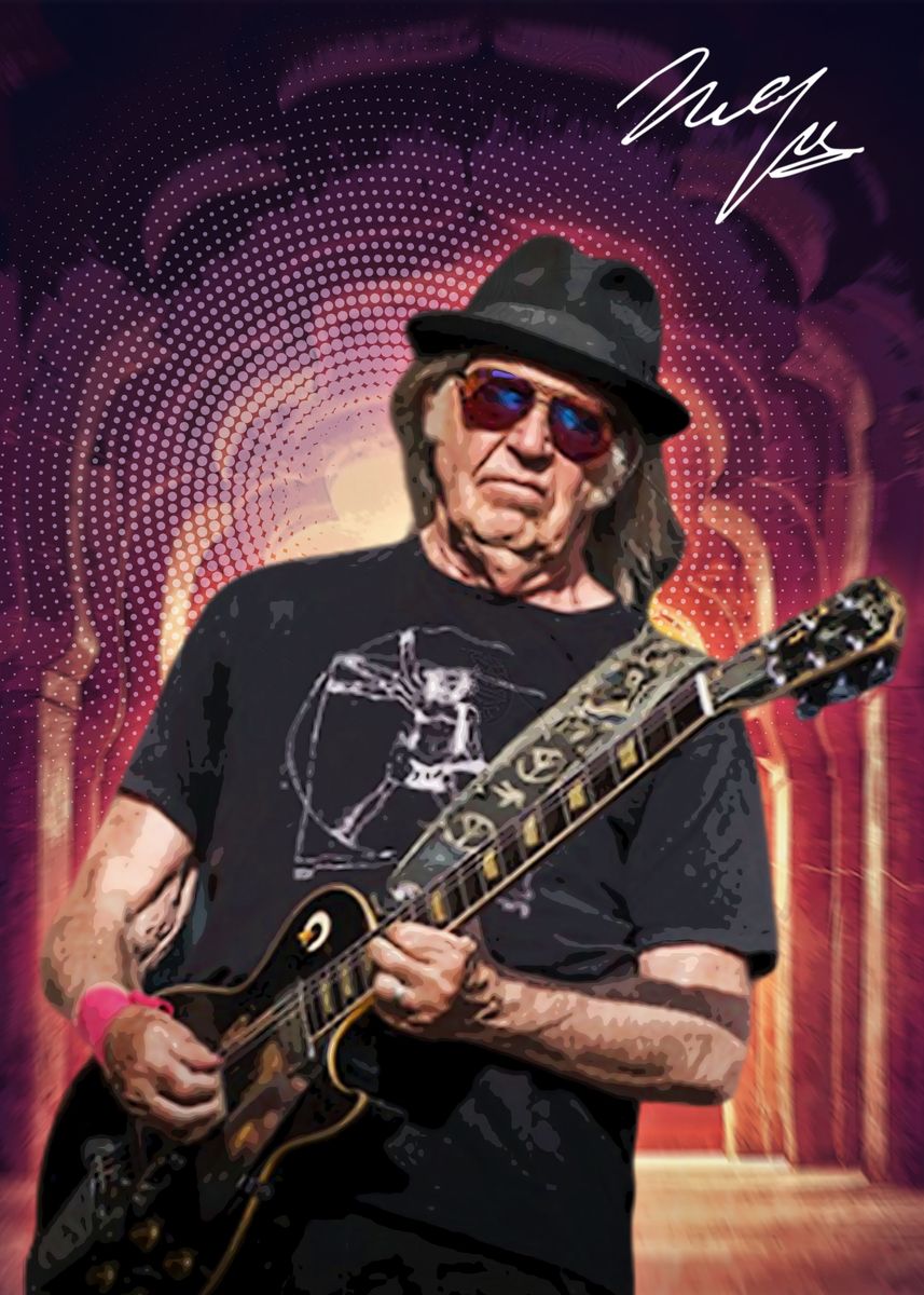 'NEIL YOUNG' Poster, picture, metal print, paint by Morton Gray | Displate