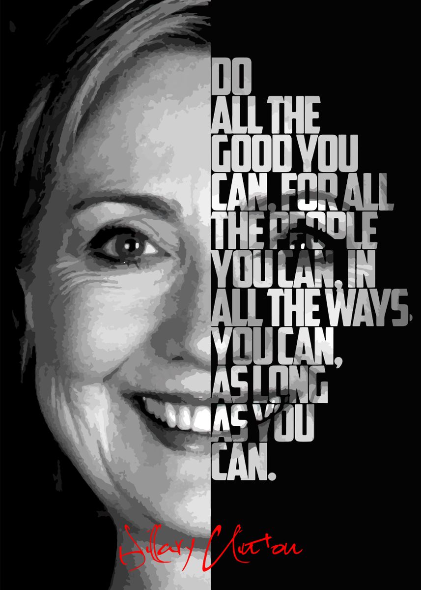 'Hillary Clinton' Poster, picture, metal print, paint by BnWDesigner ...