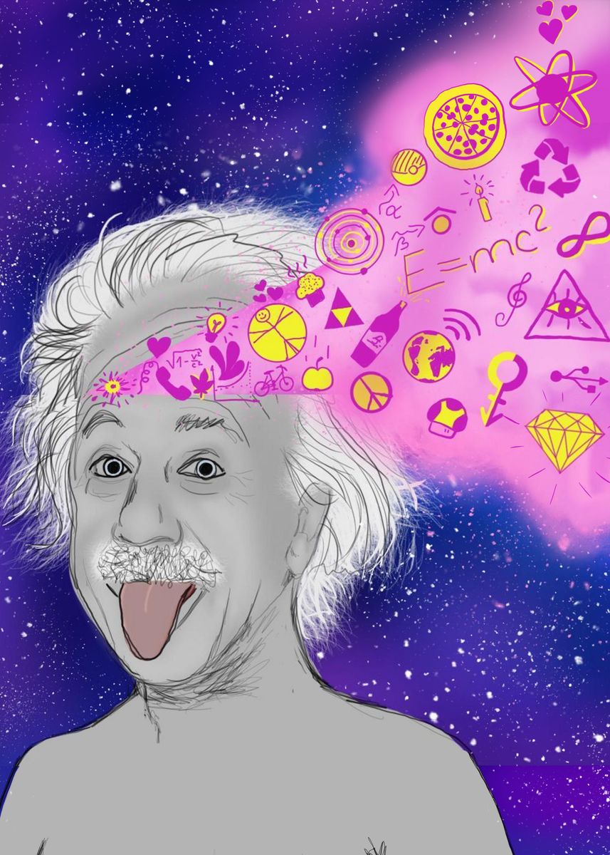 'Einstein ideas' Poster, picture, metal print, paint by Luise Schmidt ...