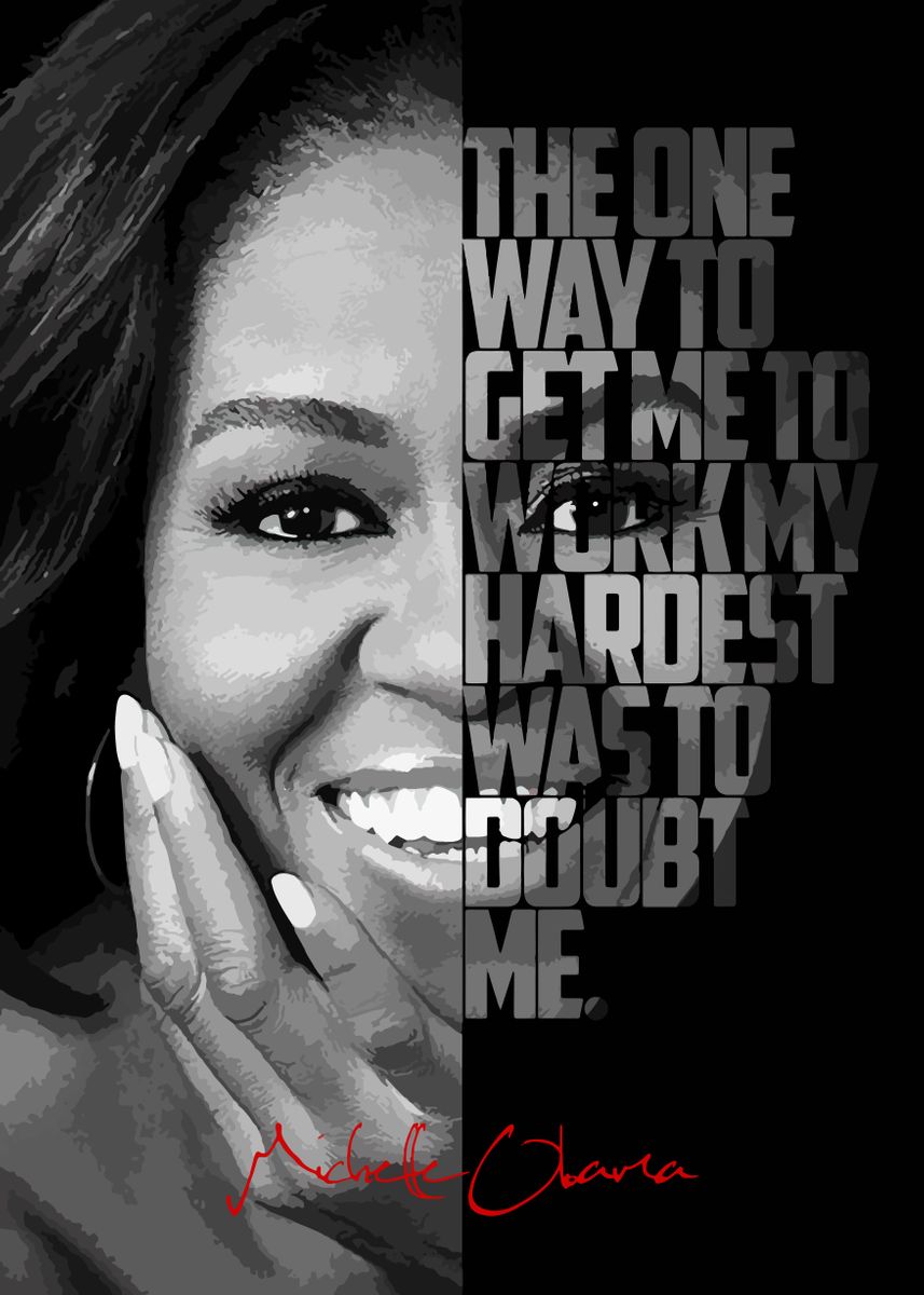 'Michelle Obama' Poster, picture, metal print, paint by BnWDesigner ...