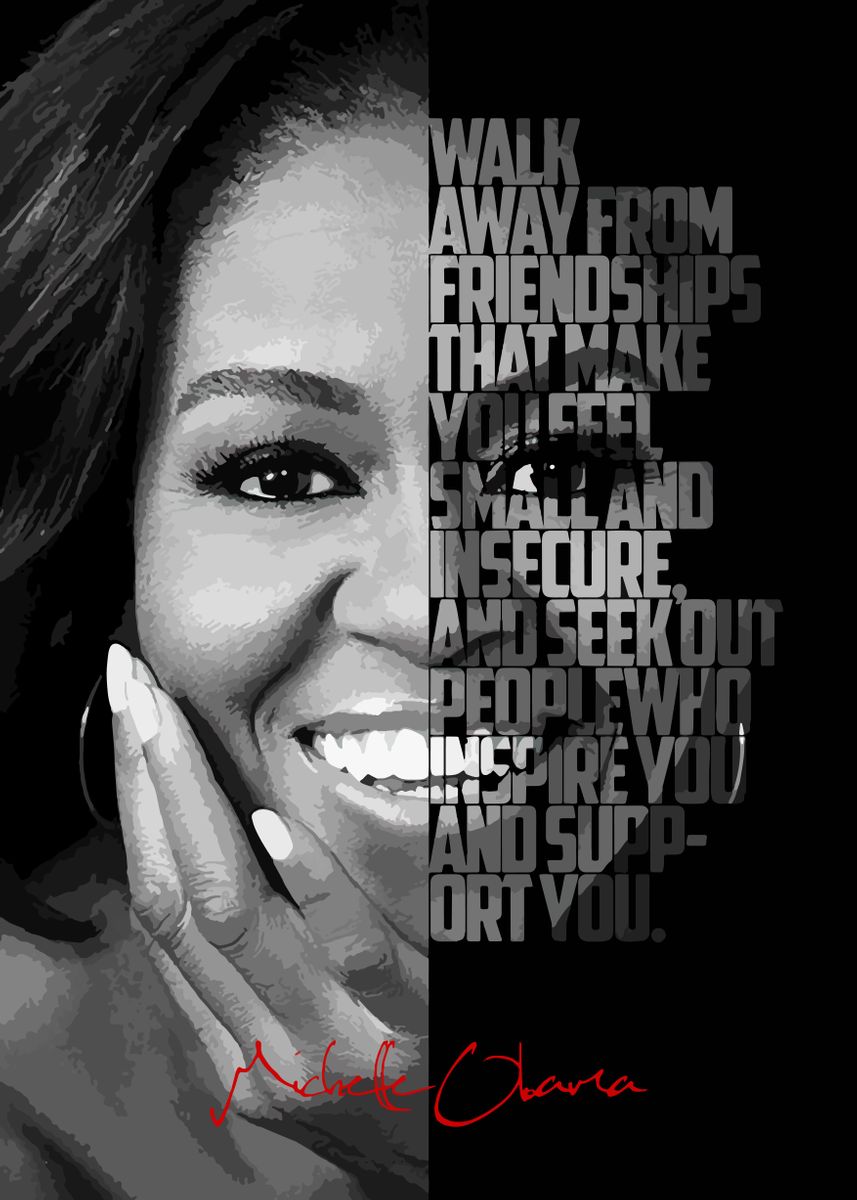 'Michelle Obama' Poster, picture, metal print, paint by BnWDesigner ...