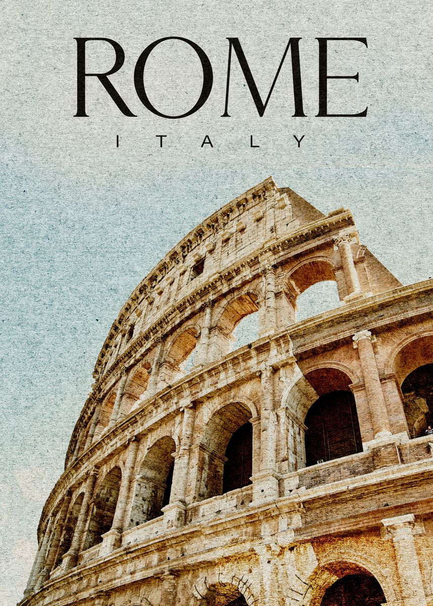 'Rome vintage poster' Poster, picture, metal print, paint by Nelva ...