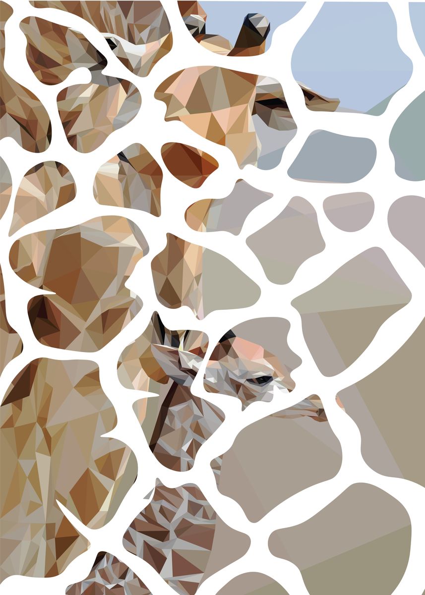 'Spotted Giraffes' Poster by Erin Campbell | Displate