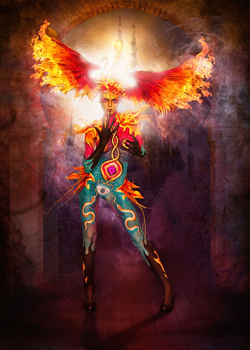 'Fire Bird ' Poster by Julie Boehm | Displate