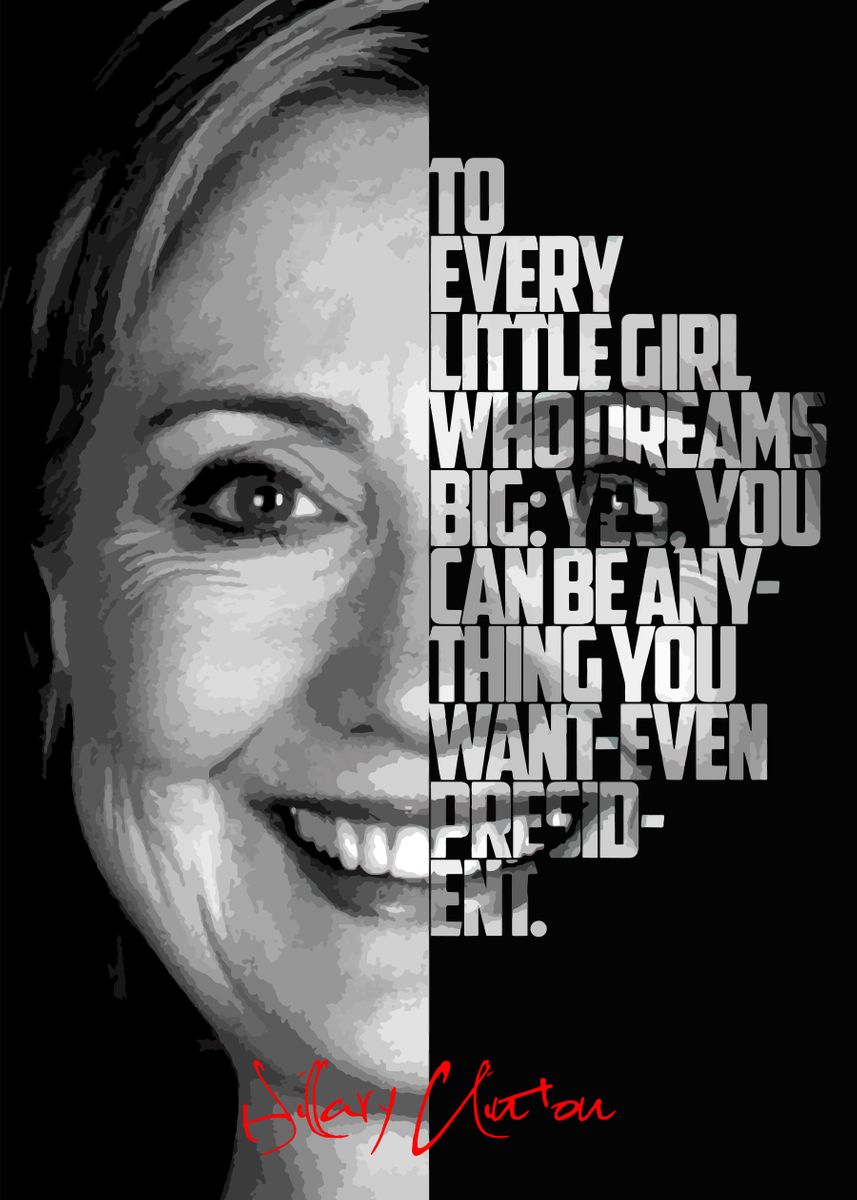 'Hillary Clinton' Poster, picture, metal print, paint by BnWDesigner ...