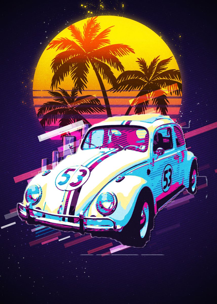 'Retro Car 1' Poster, picture, metal print, paint by Best Collection ...