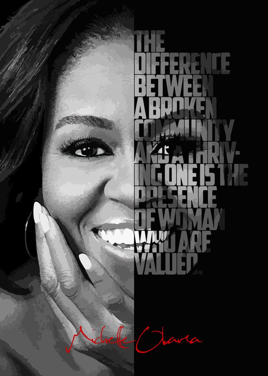 'Michelle Obama' Poster by BnWDesigner | Displate