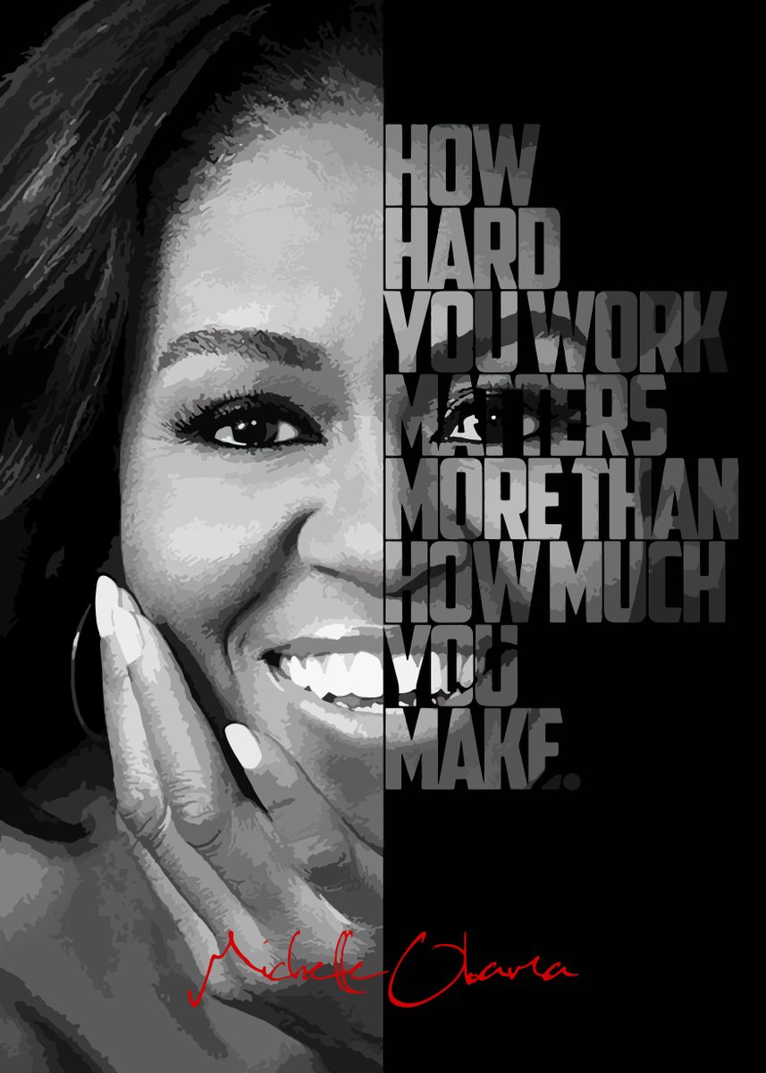 'Michelle Obama' Poster, picture, metal print, paint by BnWDesigner ...