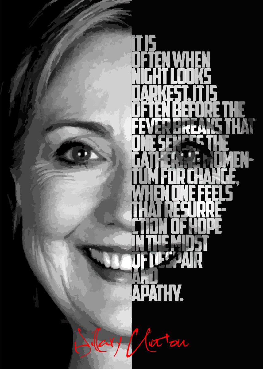 'Hillary Clinton' Poster, picture, metal print, paint by BnWDesigner ...