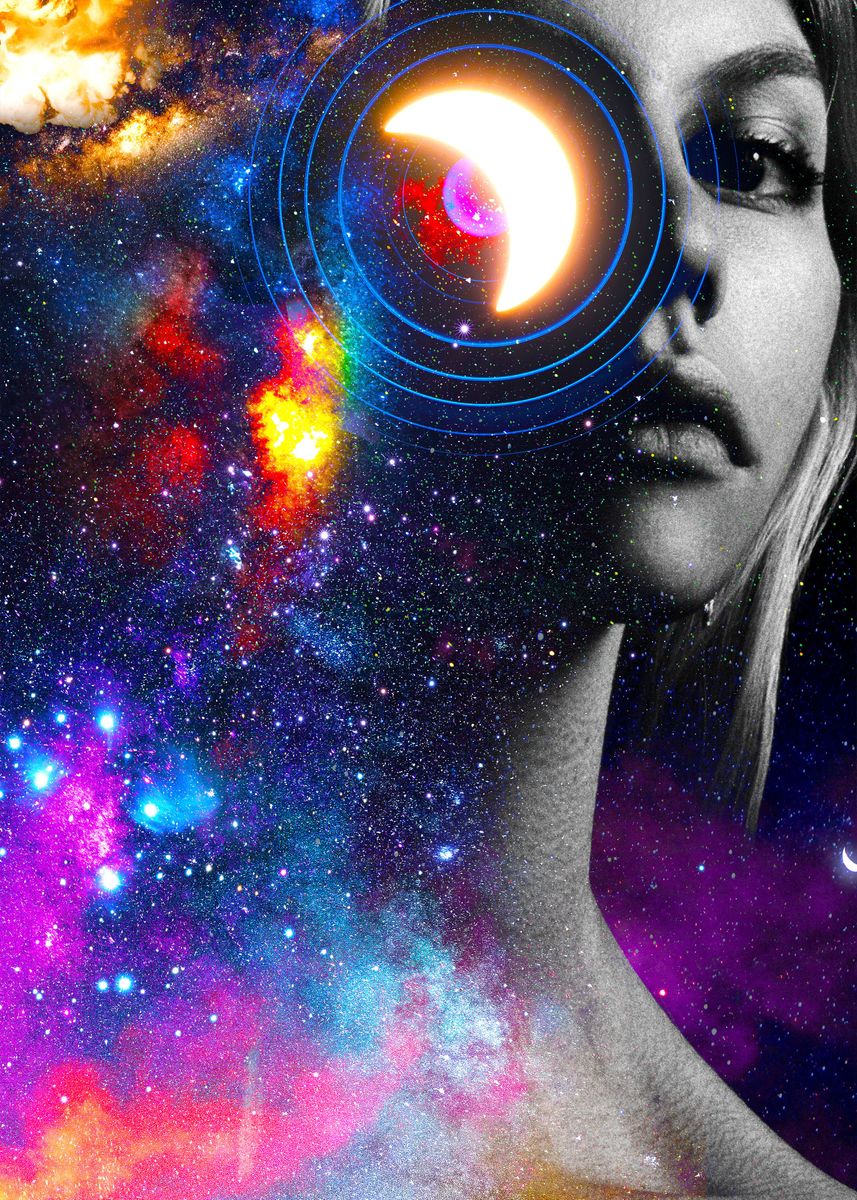 'Moon Indigo Child 5' Poster, picture, metal print, paint by CODY ...