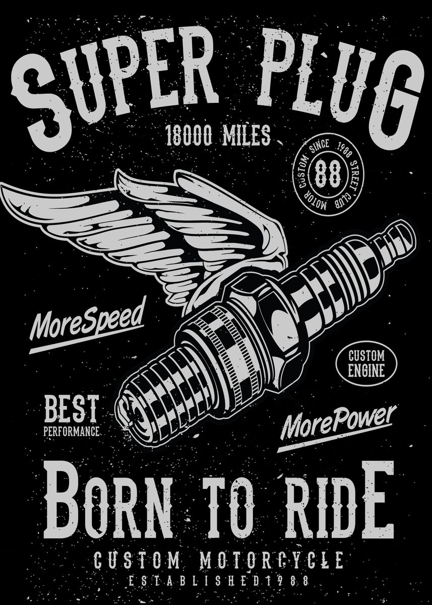 'Super Plug' Poster, picture, metal print, paint by Long Shot | Displate