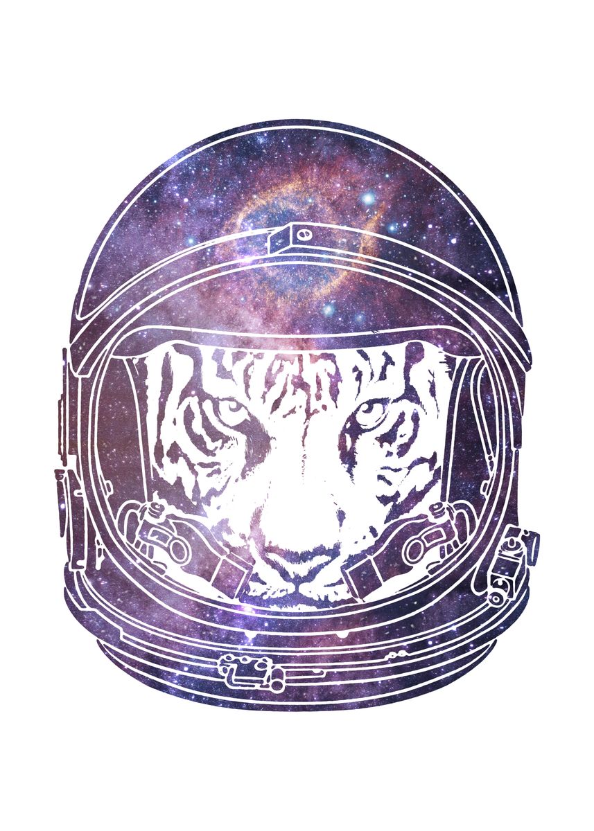 'Astro Tiger' Poster, picture, metal print, paint by Dalibor Novak ...