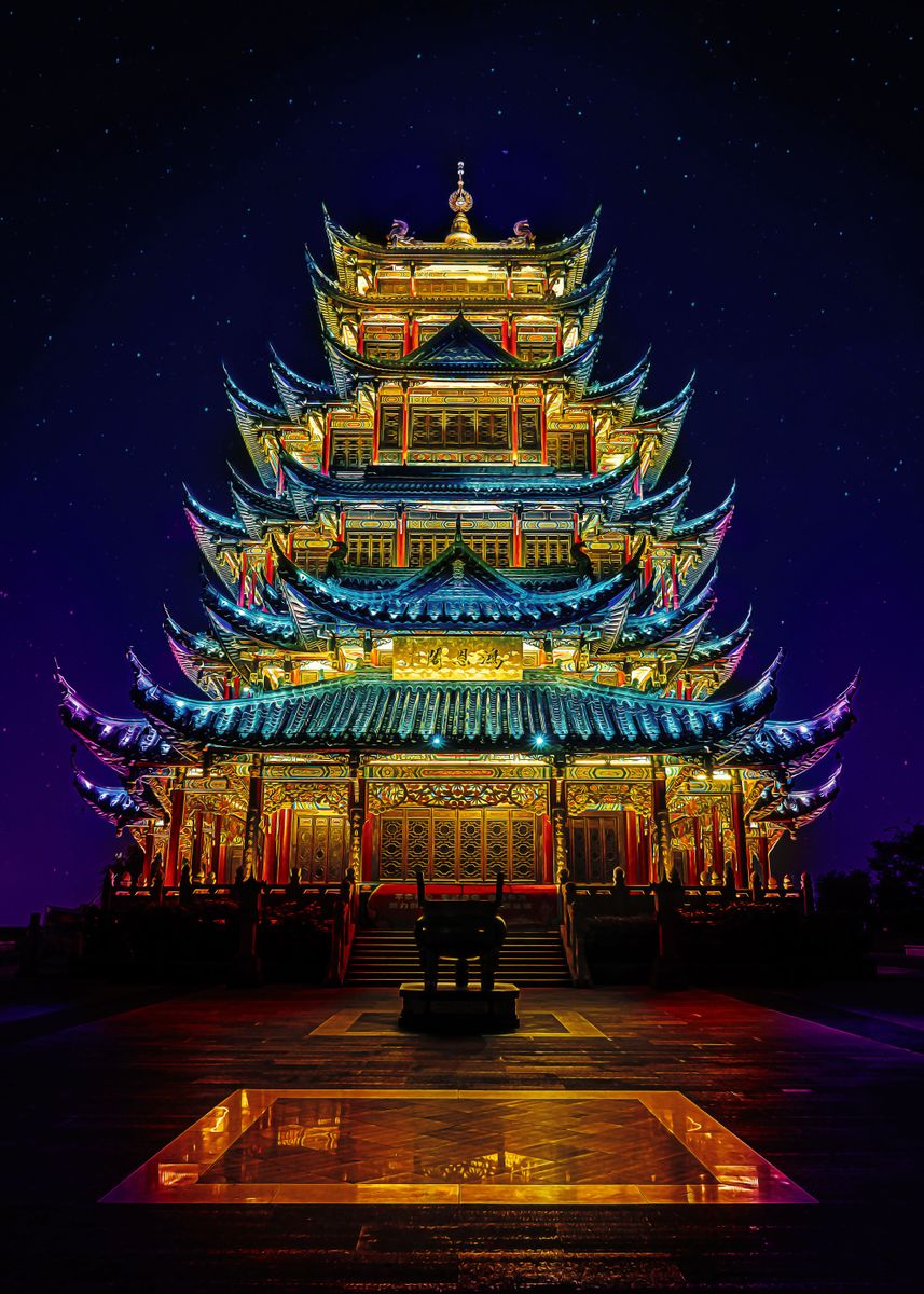 'Majestic Hong En Temple' Poster, picture, metal print, paint by Ryu ...