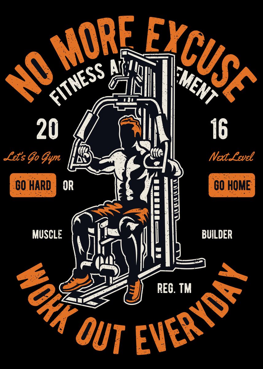'No More Excuse' Poster, picture, metal print, paint by Long Shot ...