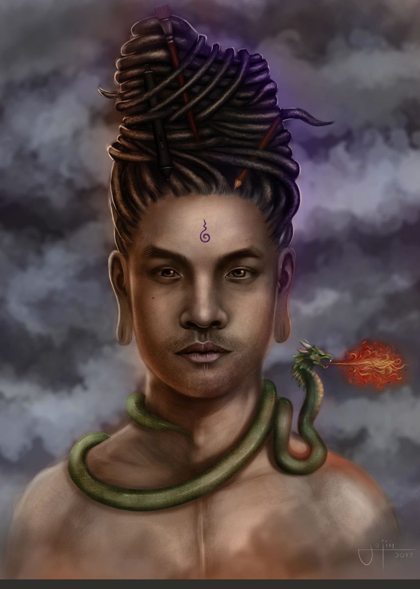 'Inner god' Poster, picture, metal print, paint by rojin dangol | Displate