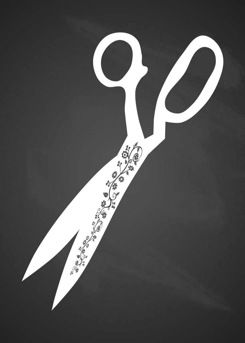 'vintage sewing scissors ' Poster, picture, metal print, paint by ...