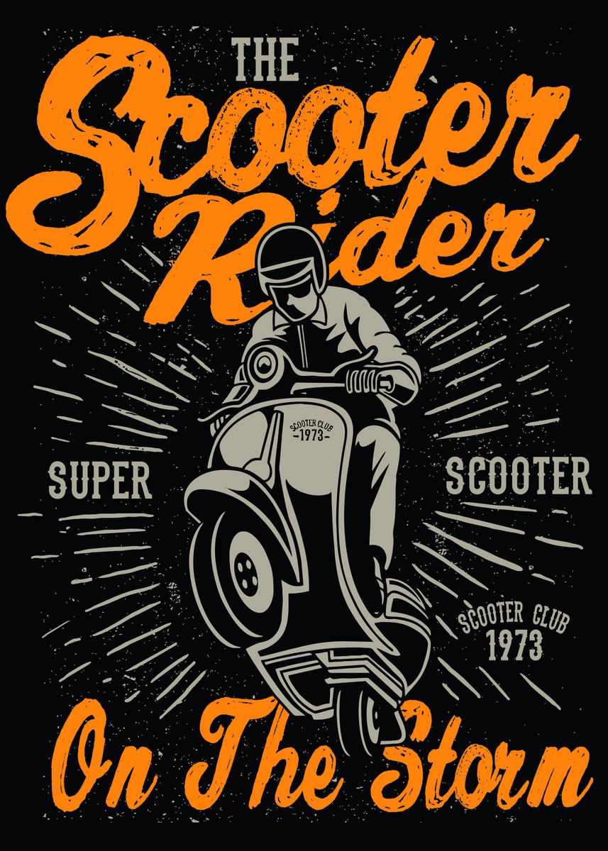 'Scooter Rider' Poster by Long Shot | Displate